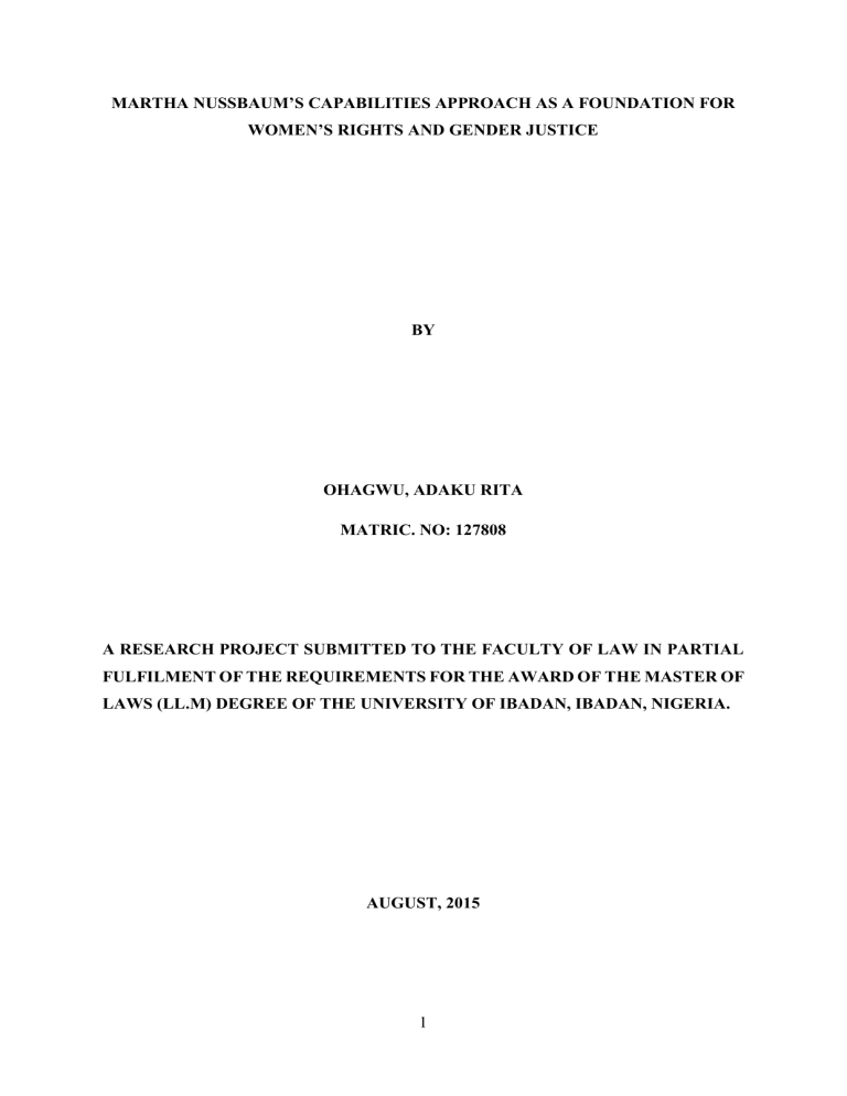 Nussbaum's Capabilities Approach for Women's Rights