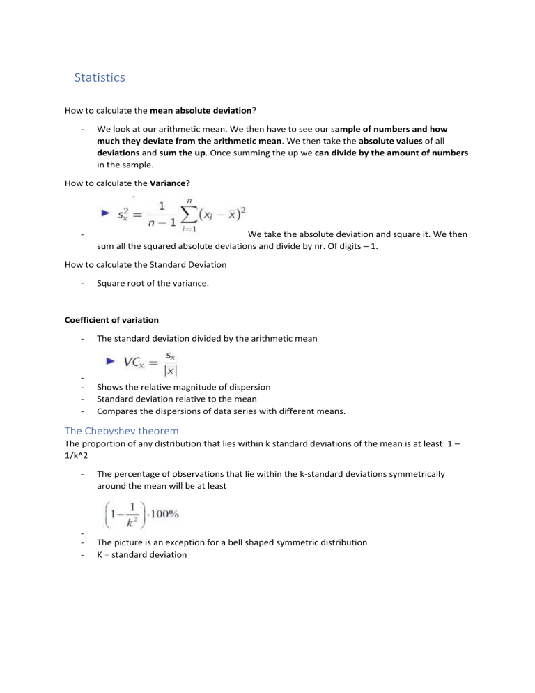 Introduction to Statistics Study Guide