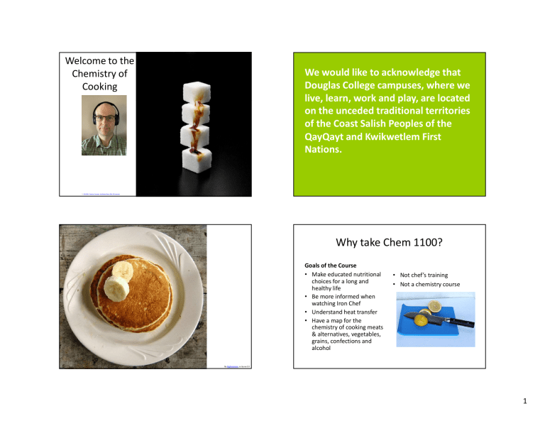 Chemistry of Cooking Course Notes