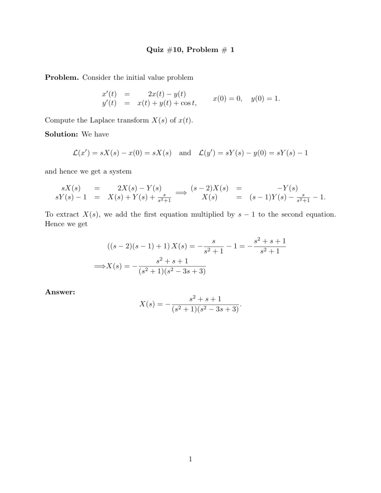 Laplace Transform for Differential Equations