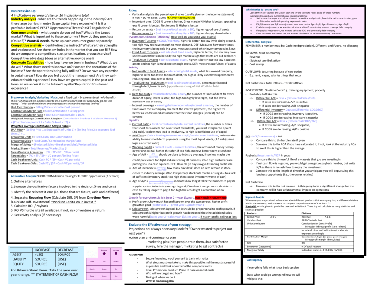 Business Finance Study Guide | Ratios & Analysis