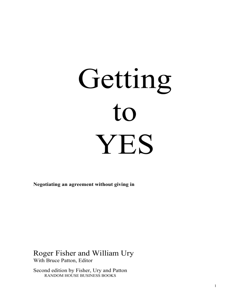 Getting to yes