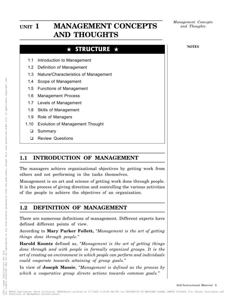Management Concepts and Evolution | Textbook