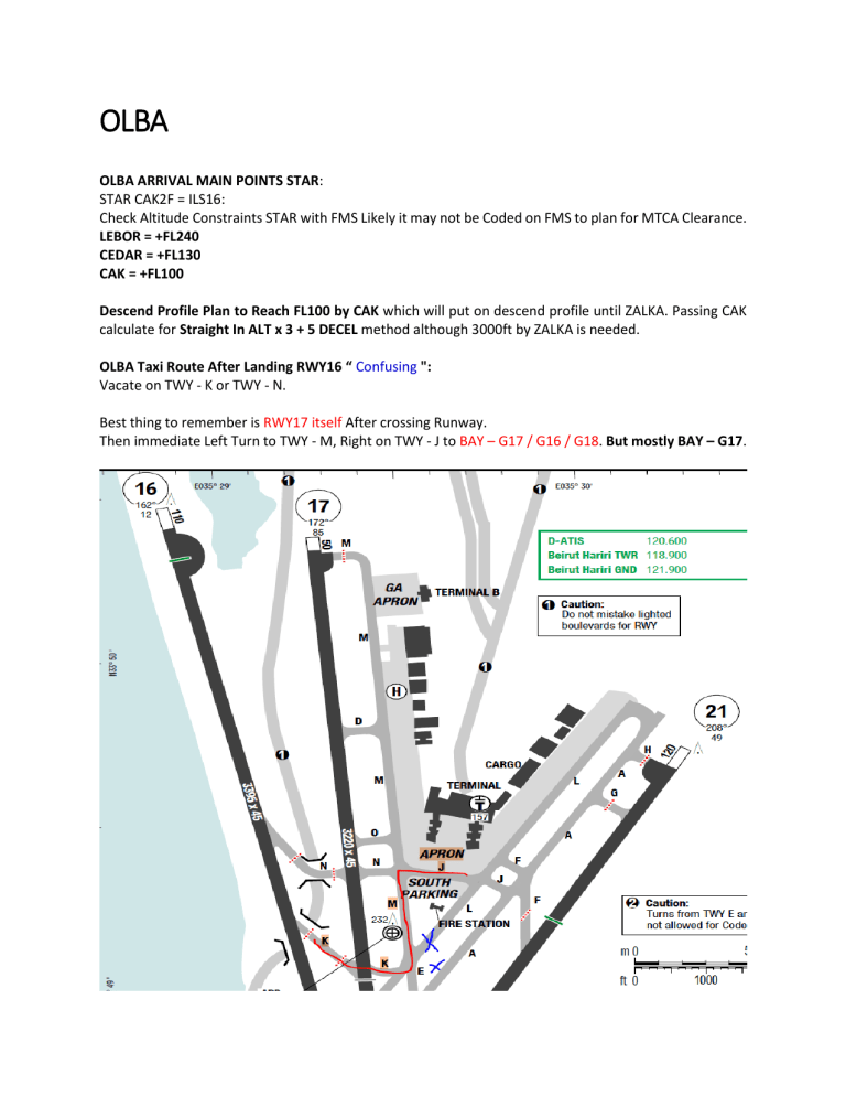 OLBA Airport Operational Guide