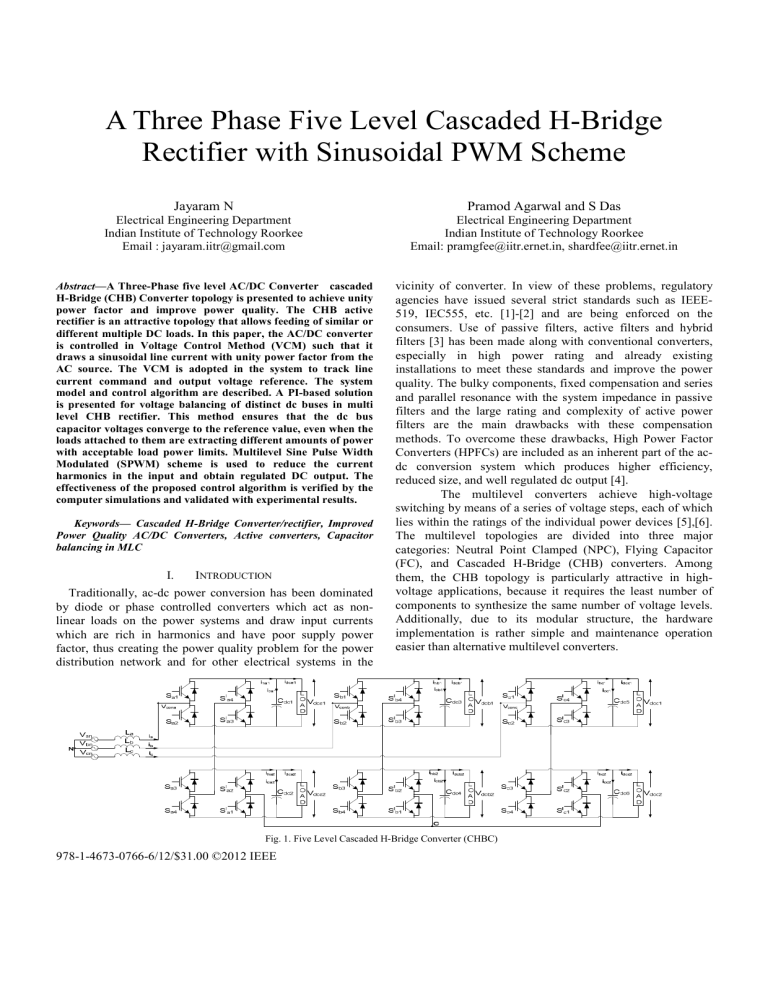 Five-Level CHB Rectifier with SPWM Control