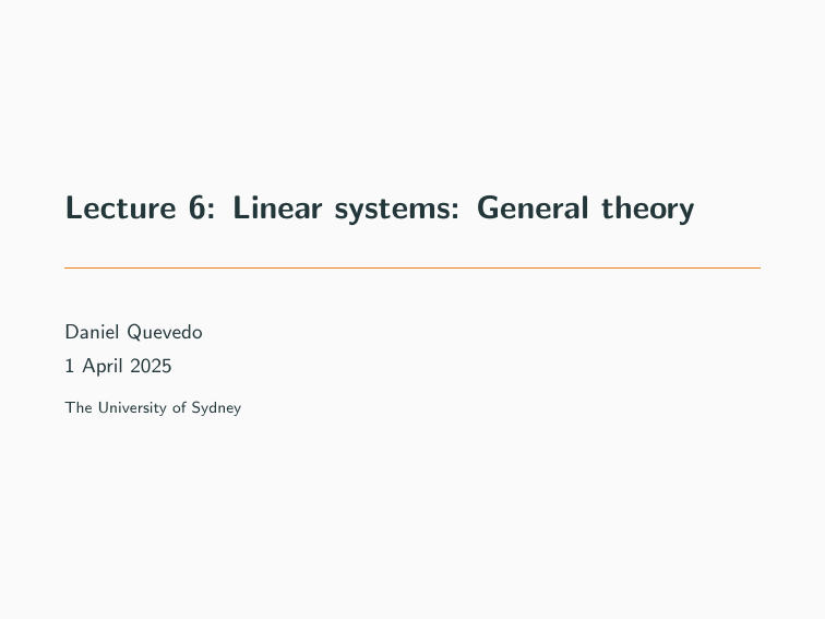 Lecture Notes: Linear Systems Theory