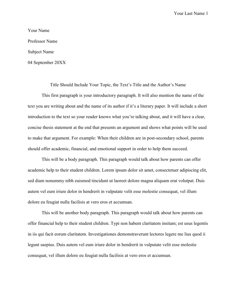 Academic Essay Template: Structure & Format Guide