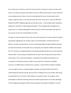 Finance to ML Personal Statement