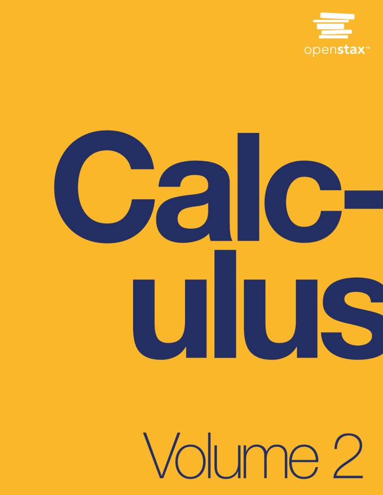 Calculus Volume 2 OpenStax Textbook