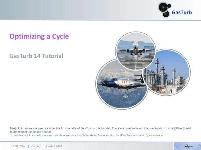 GasTurb 14 Cycle Optimization Tutorial