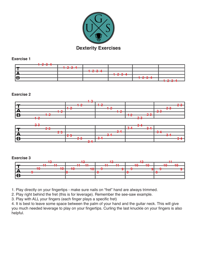 Guitar Dexterity Exercises for Beginners