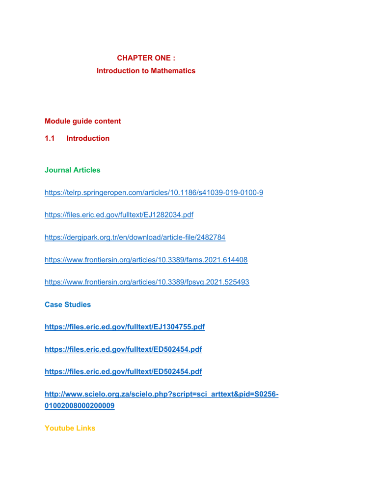 Math & Statistics Module Guide