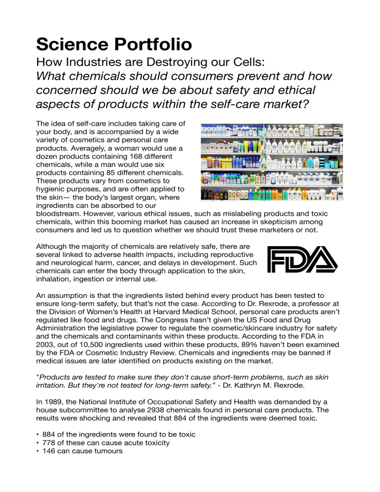 Toxic Chemicals in Personal Care Products