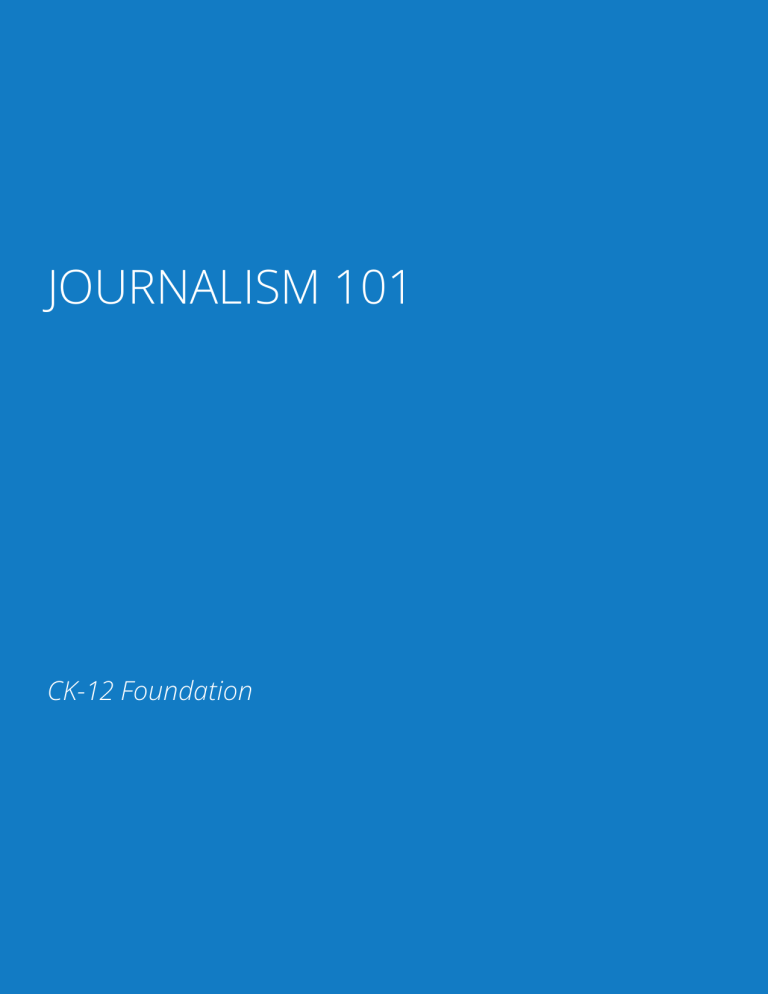 Journalism 101: Intro Textbook