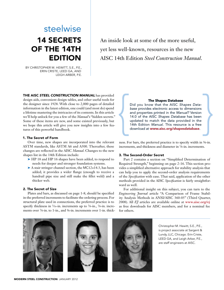 AISC 14th Edition Manual: 14 Hidden Secrets