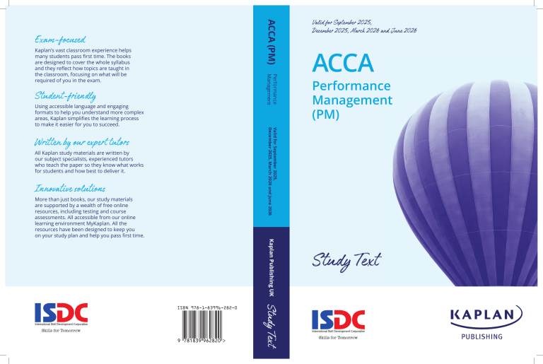 ACCA Performance Management Study Text Kaplan