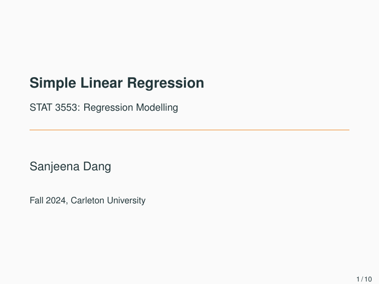 Simple Linear Regression Lecture Slides