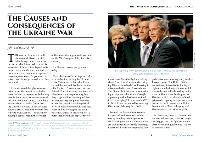 Mearsheimer on the Ukraine War: Causes & Consequences
