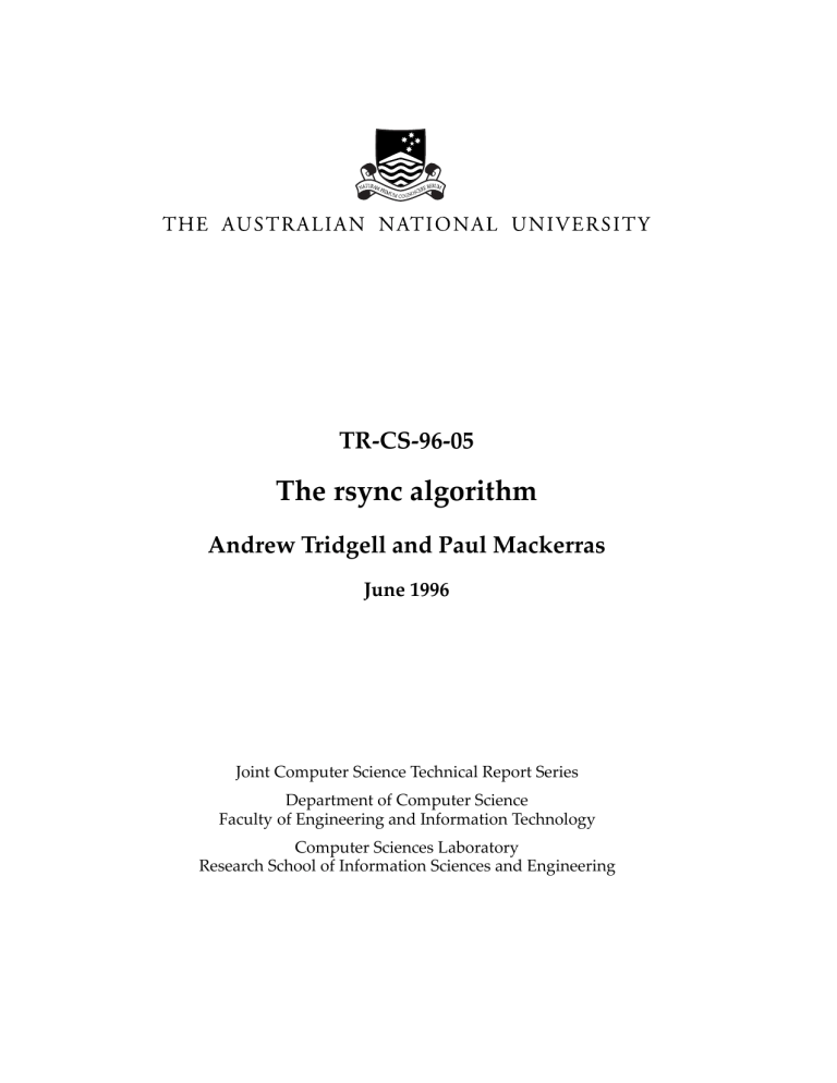 The rsync Algorithm by Tridgell & Mackerras