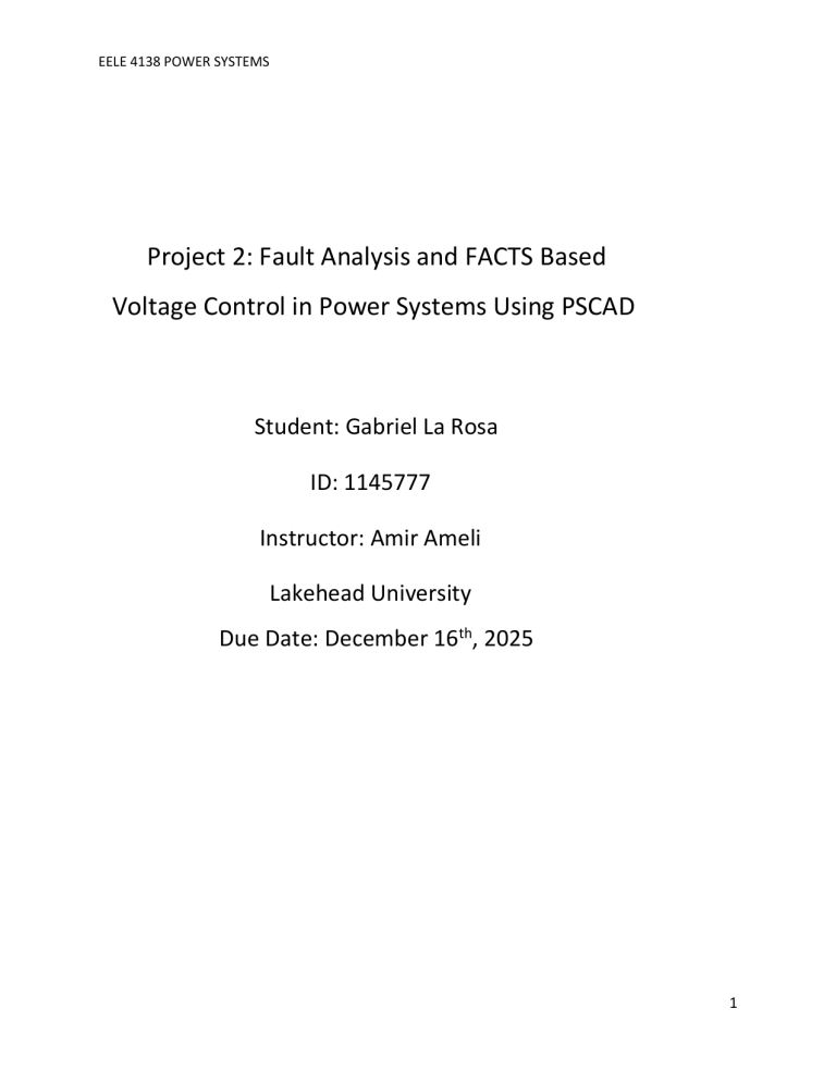 PSCAD Fault Analysis & FACTS Control Project