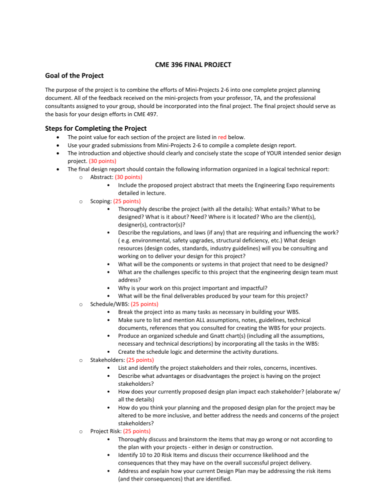 CME 396 Final Project Guidelines