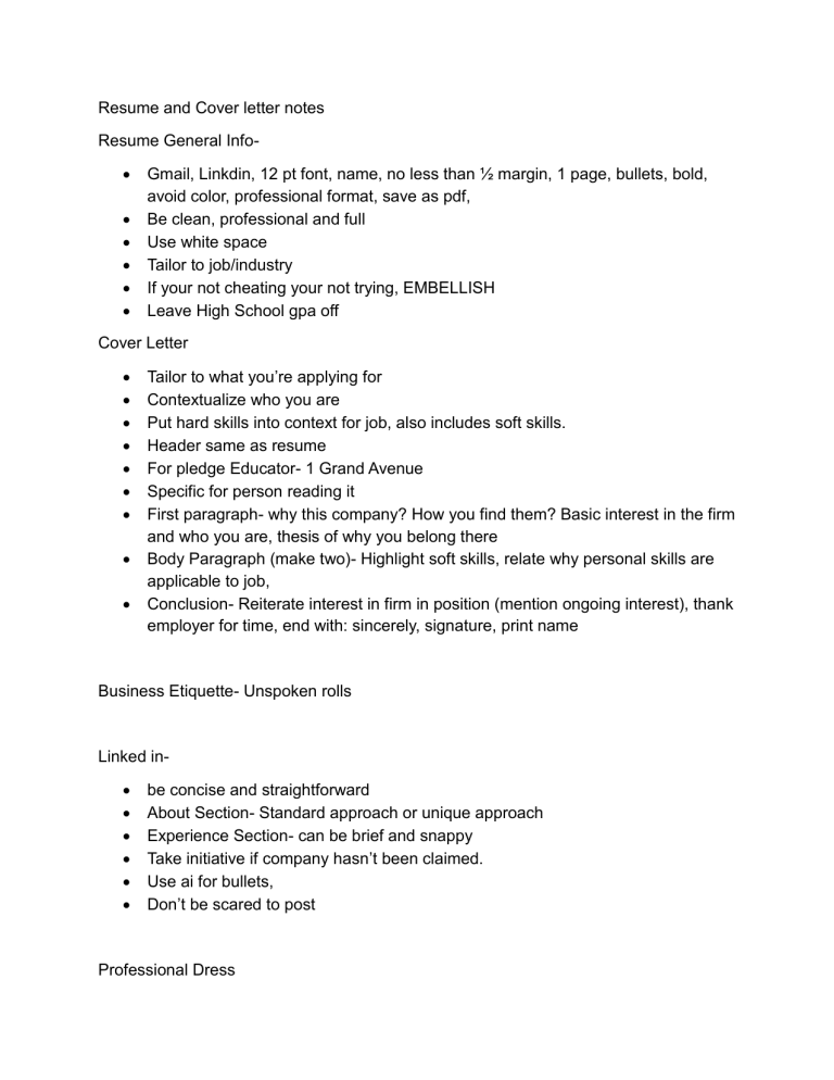 Resume & Cover Letter Writing Guide