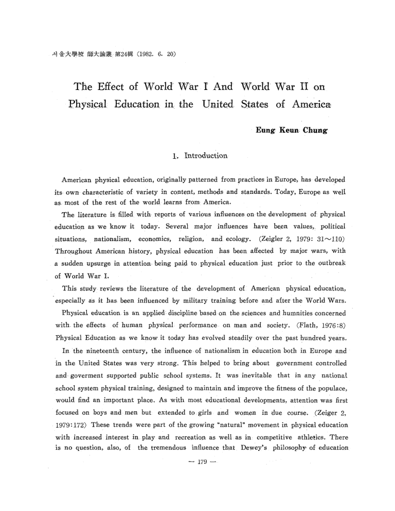WWI & WWII's Impact on US Physical Education