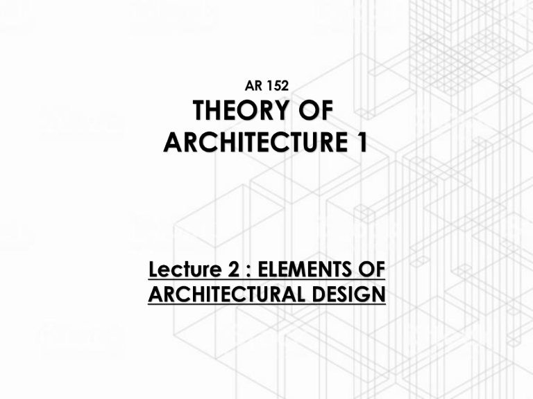 Elements of Architectural Design Guide