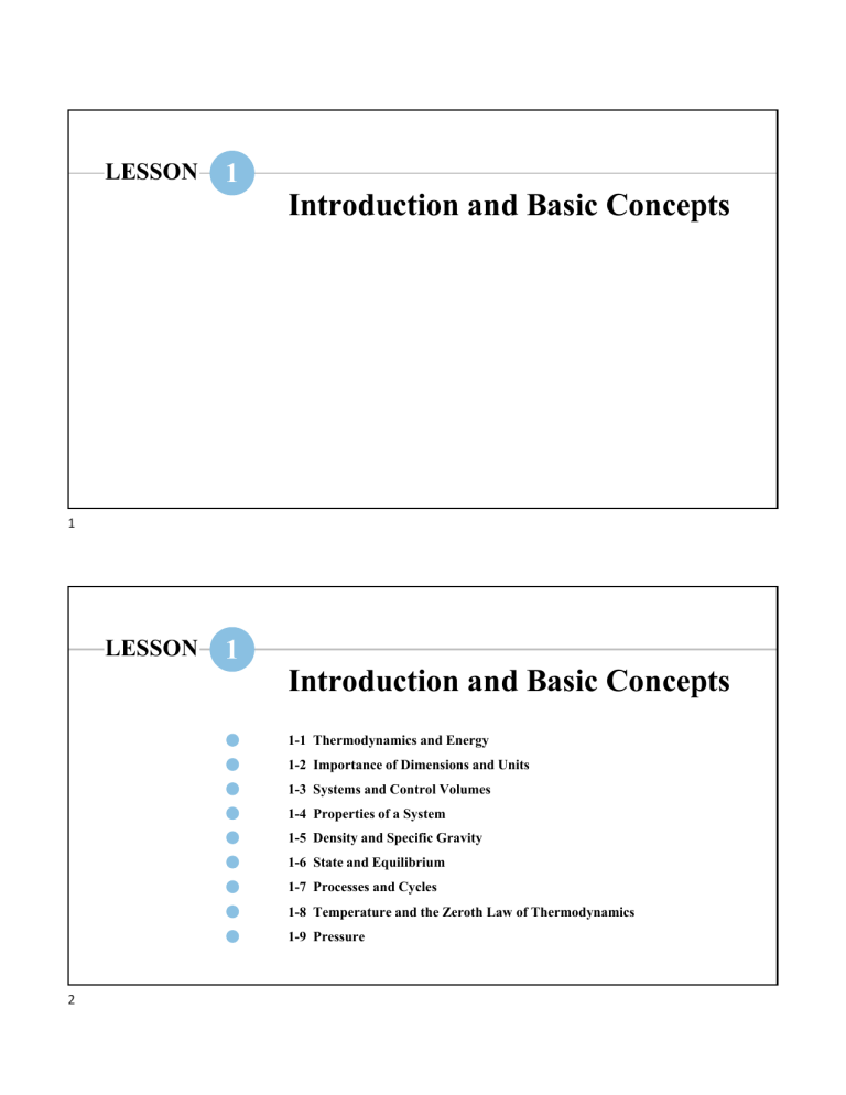 Thermodynamics: Intro & Basic Concepts