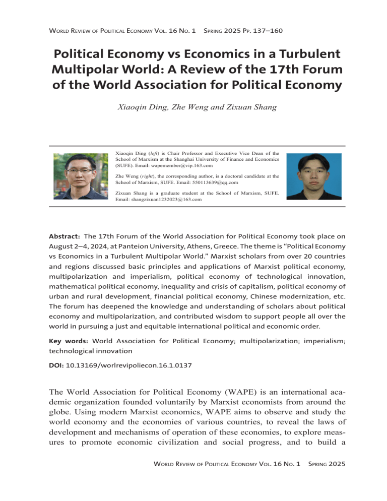 Political Economy in a Multipolar World