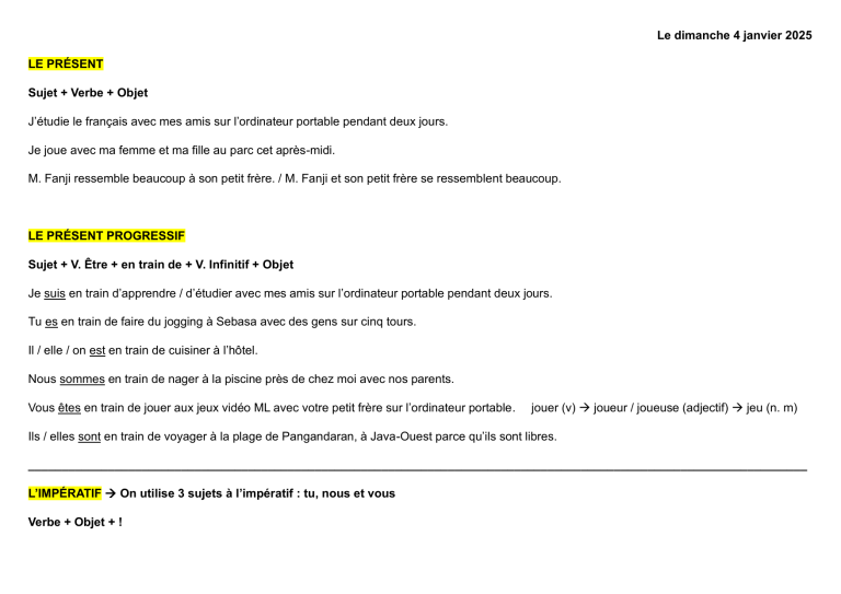 Guide des Temps du Verbe Français
