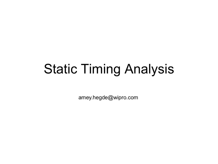 Static Timing Analysis with PrimeTime Tutorial