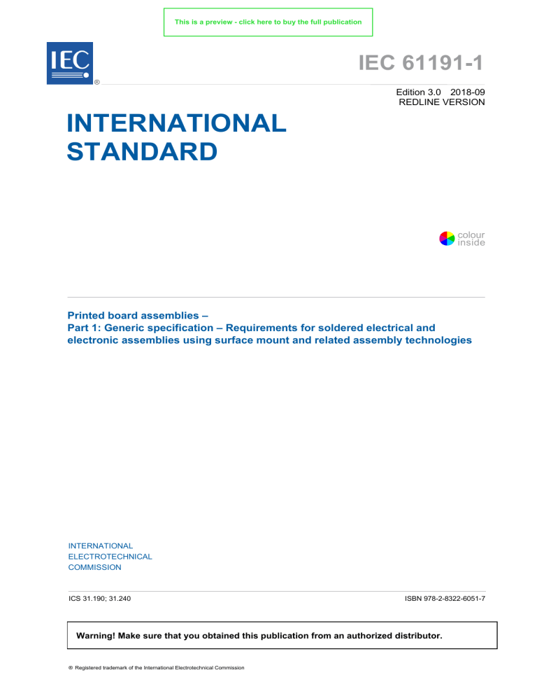 IEC 61191-1:2018 Standard for PCB Assembly