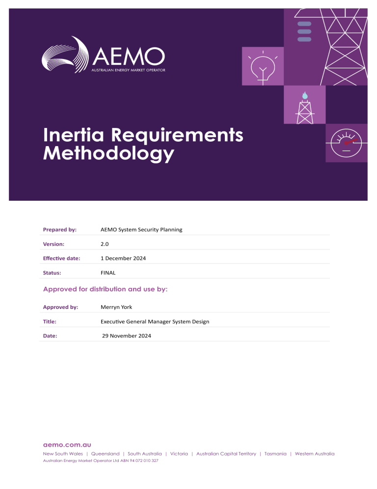Inertia Requirements Methodology - AEMO