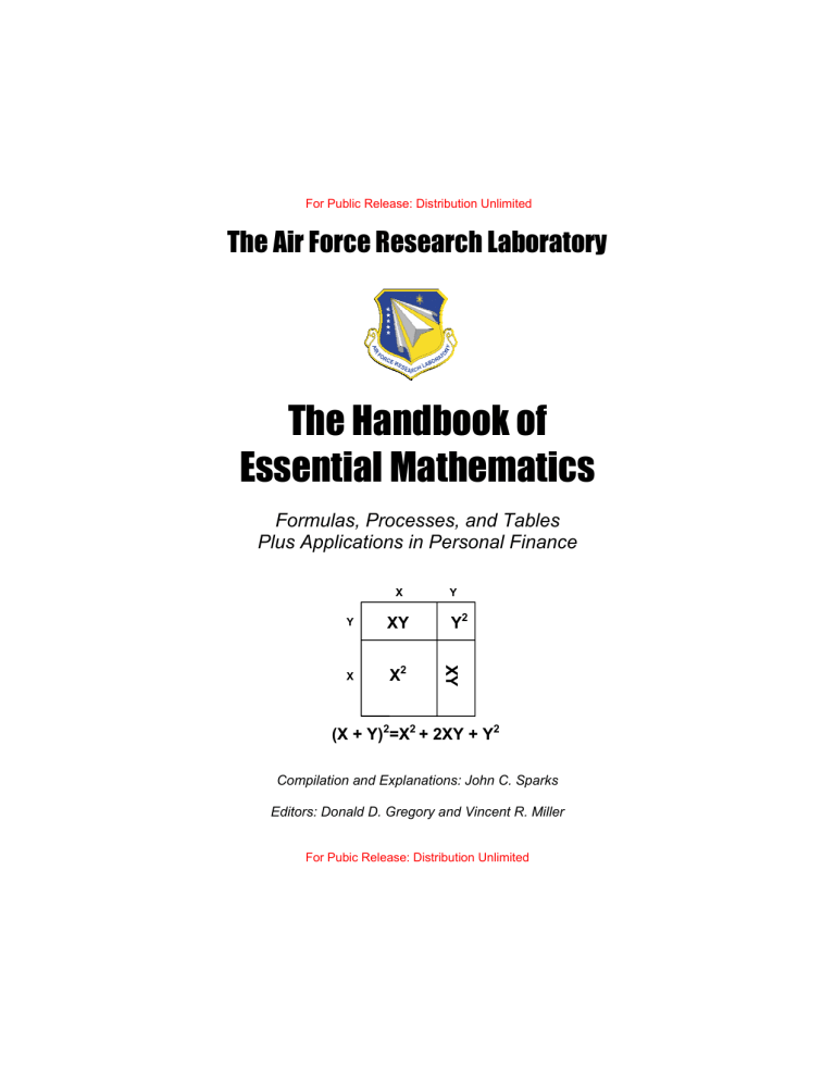 Handbook of Essential Mathematics