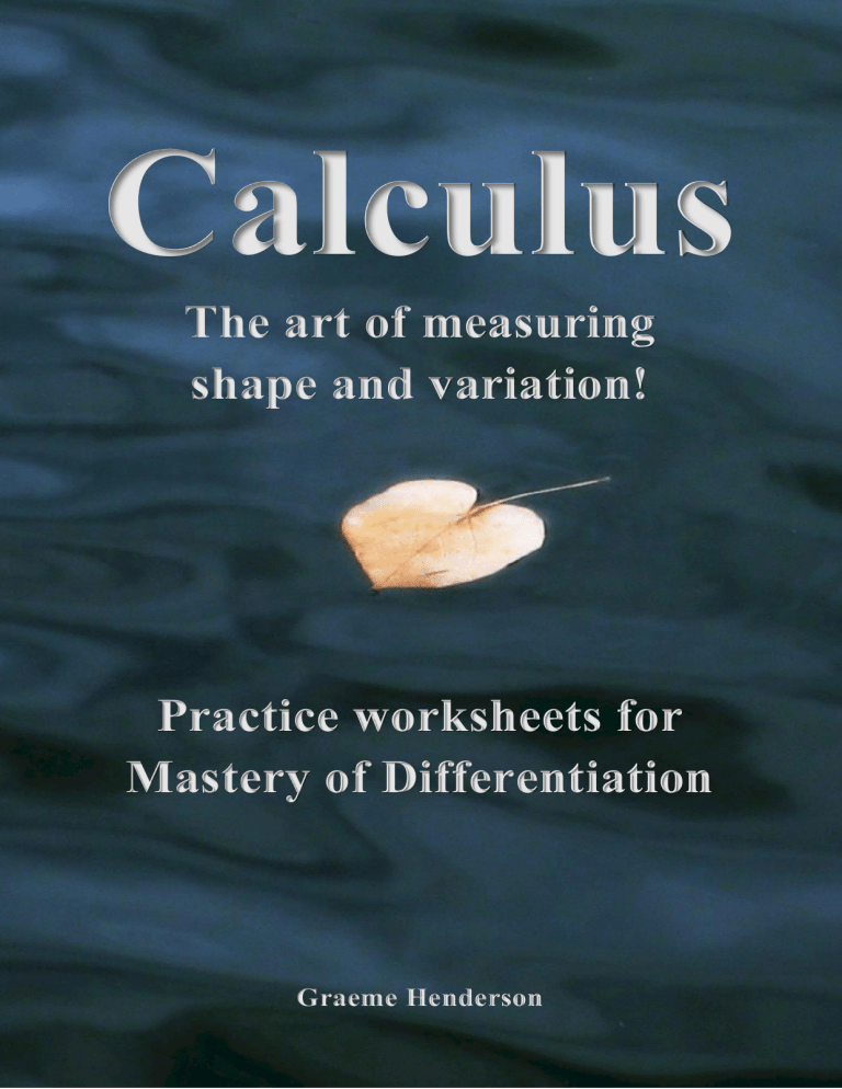 Calculus Differentiation Practice Worksheets