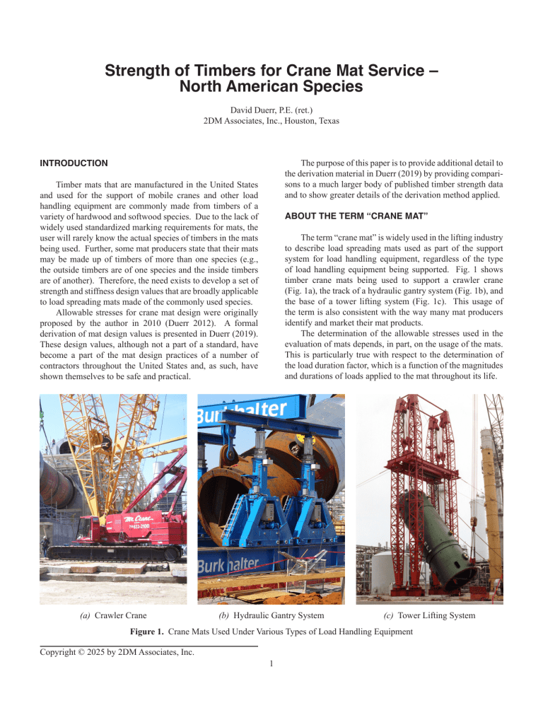 Timber Crane Mat Strength Design Guide