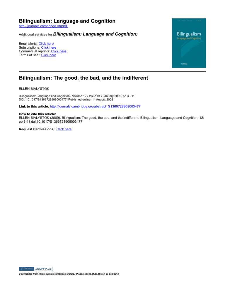 Bilingualism: Cognitive Effects | Ellen Bialystok