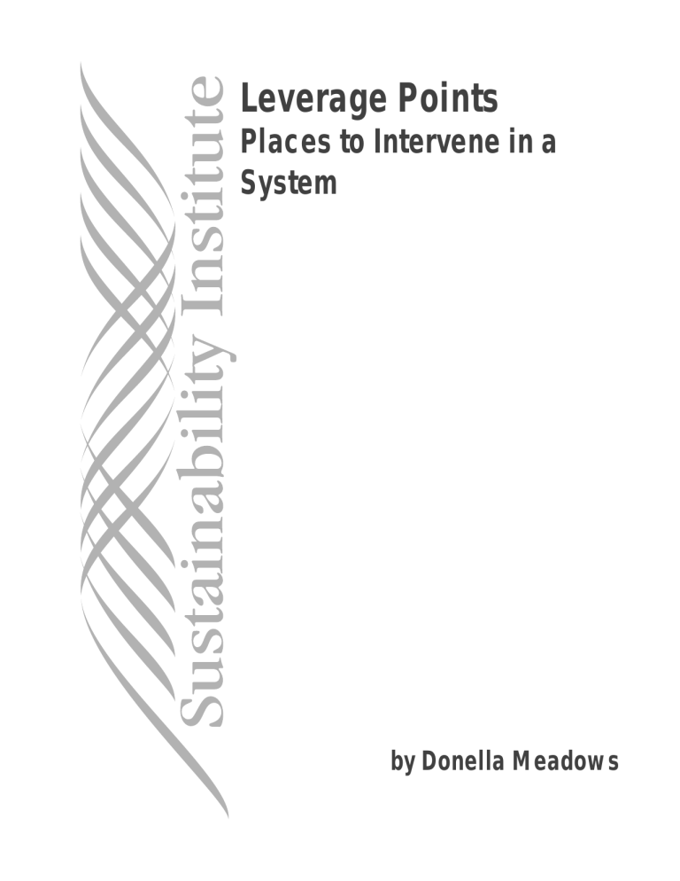 Leverage Points in Systems by Donella Meadows