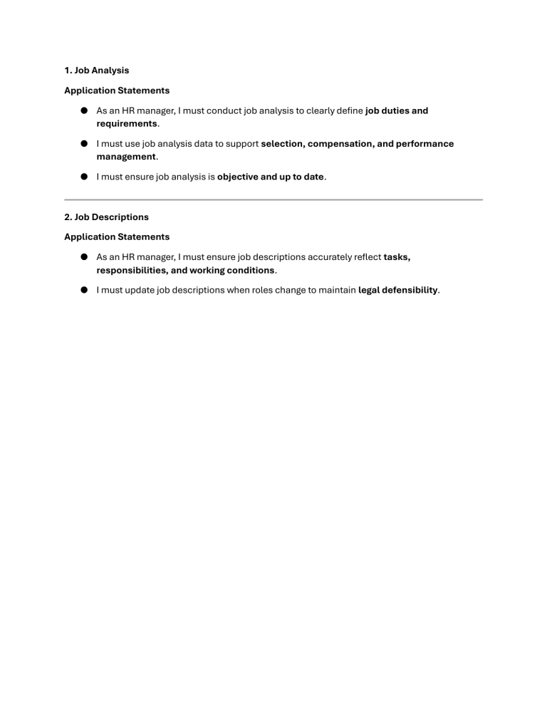 HR Job Analysis and Descriptions Guide