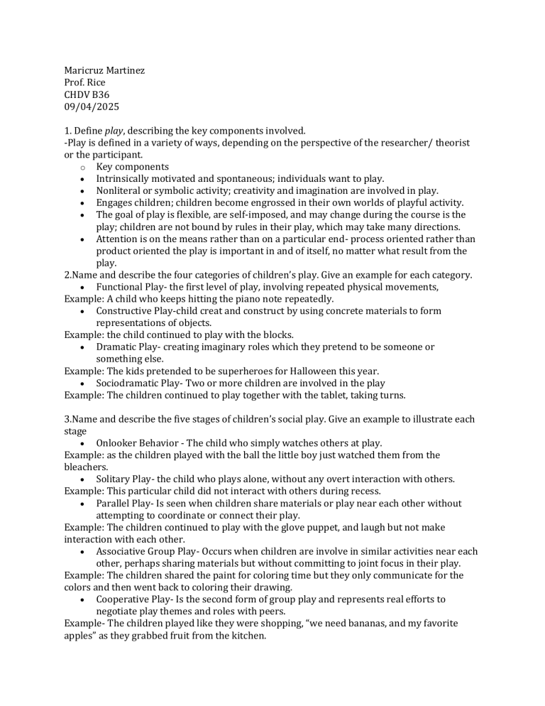 Child Development: Theories of Play