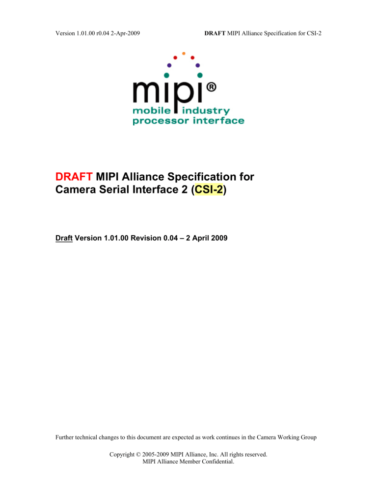 MIPI CSI-2 Specification v1.01.00
