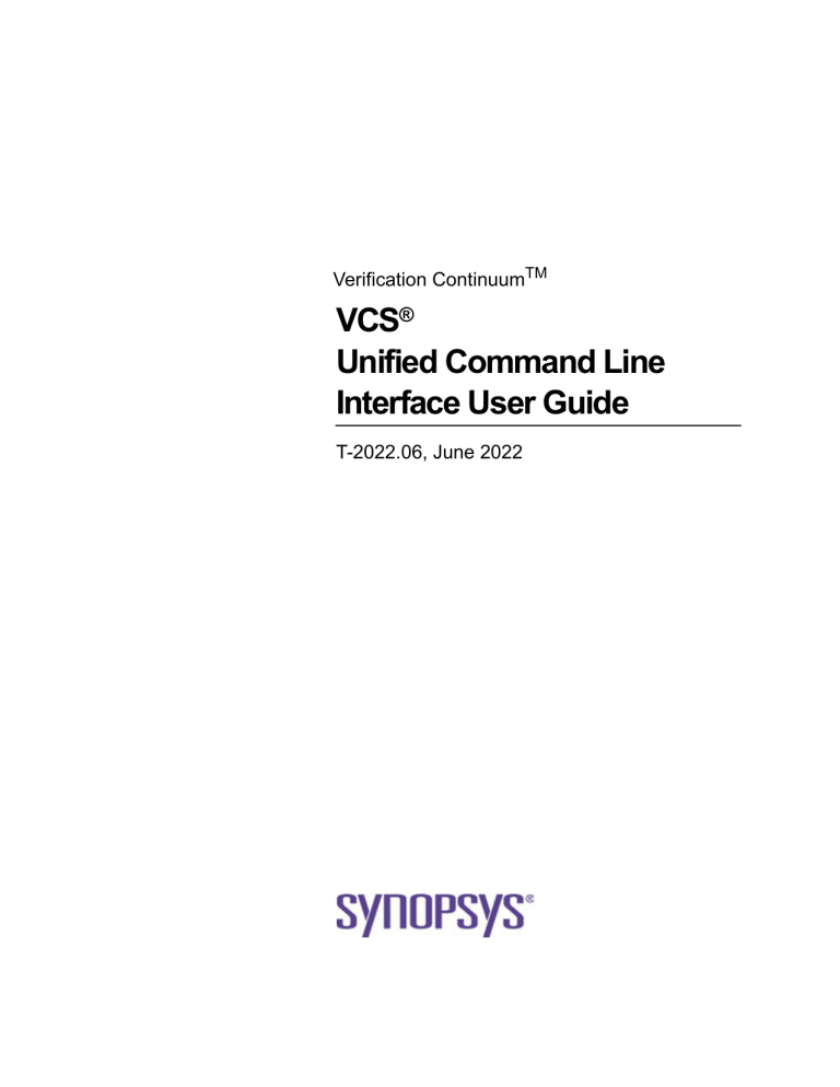 Synopsys VCS UCLI User Guide