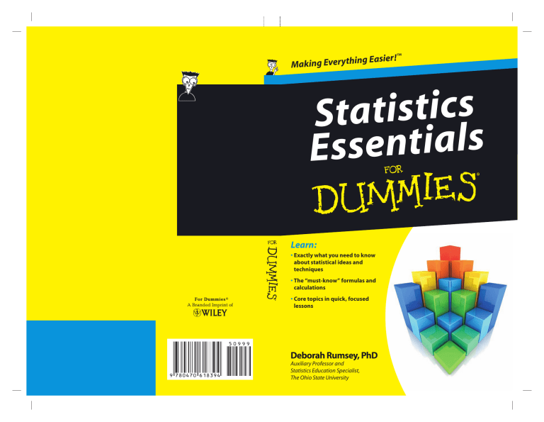 Statistics Essentials For Dummies by Deborah Rumsey