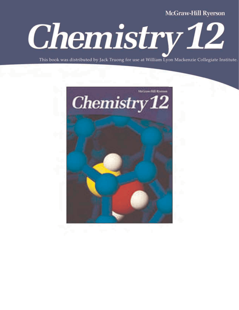 Chemistry 12 Textbook by McGraw-Hill Ryerson