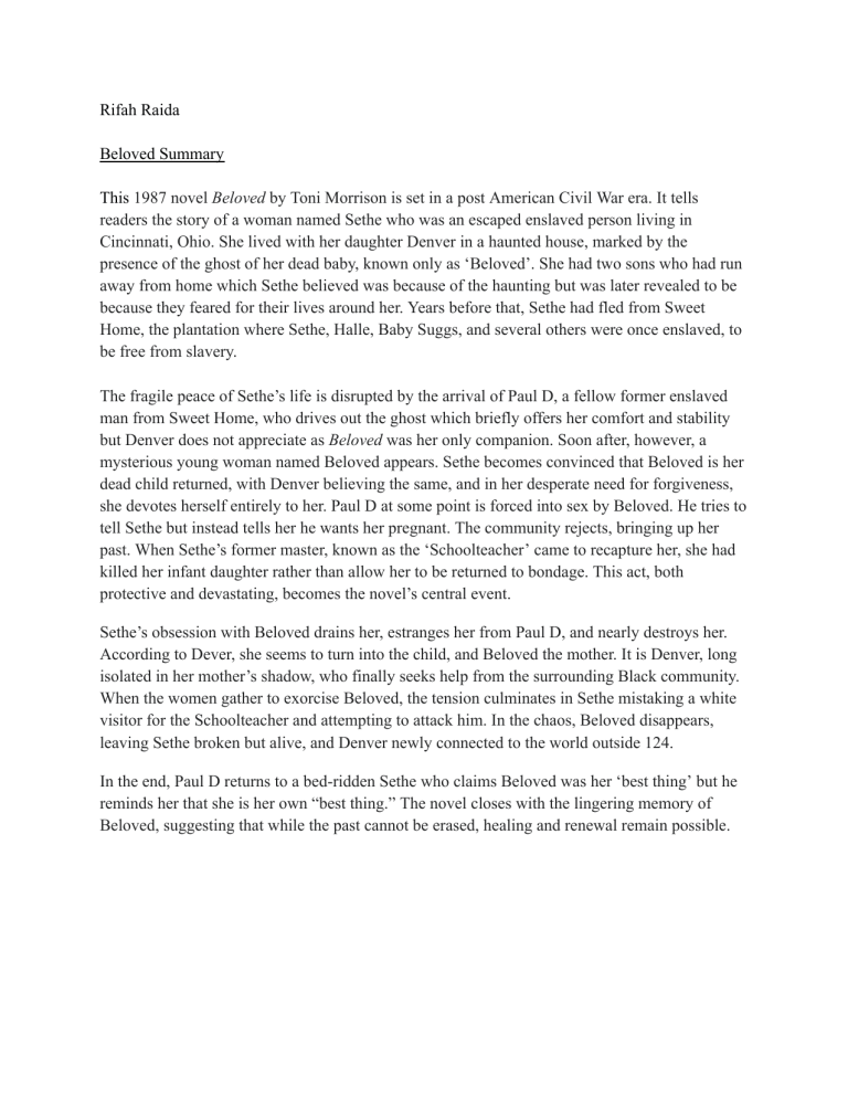 Beloved Summary