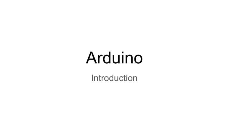 Arduino Introduction for Beginners