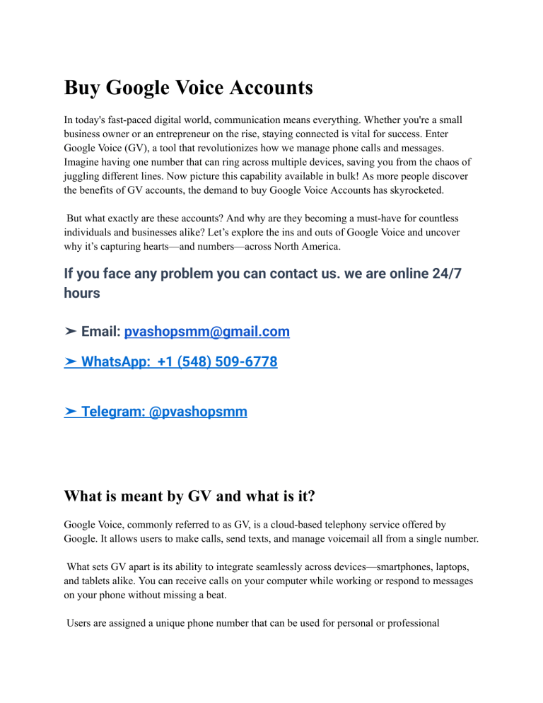 The Best 5 Sites To Buy Google Voice Accounts