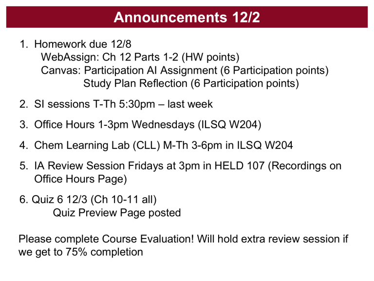 Chemical Equilibrium Lecture Slides