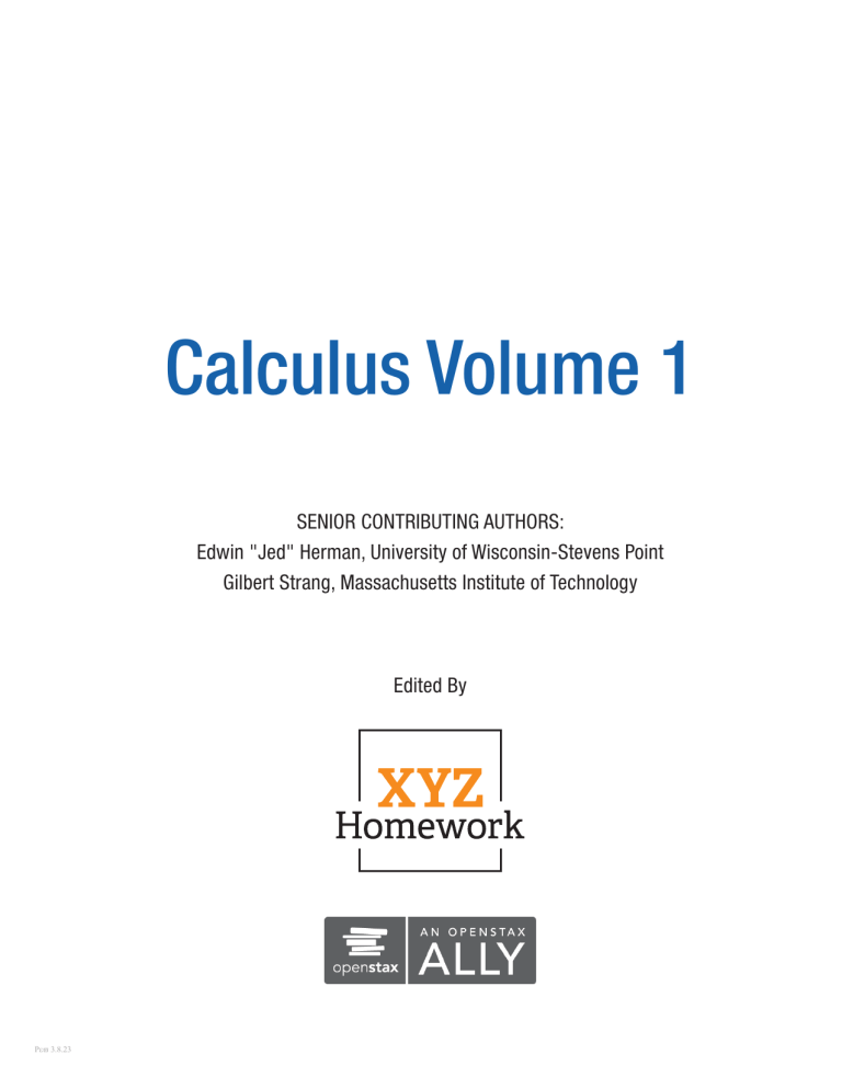 Calculus Volume 1 Textbook
